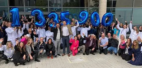 Francis Benali with cancer researchers